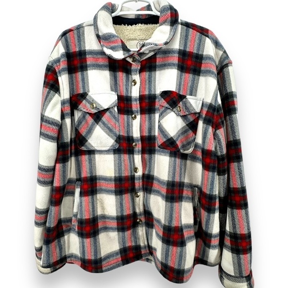 Sage | Jackets & Coats | Sage Collective Furry Lined Shacket Plaid ...